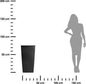 PLASTOVÝ KVĚTINÁČ PORTO RIFLO 75X39,5X39,5 CM ČERNÁ