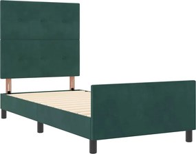 Postel s boxspringem s čelo Tmavě zelená 100 x 200 cm samet 3344924