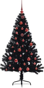 Umělý osvětlený vánoční stromeček Černá 150 cm PVC 3397128