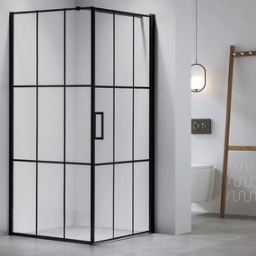 BPS-koupelny Čtvercový sprchový kout HYD-SK13B 90x90 černá/transparent - bez vaničky