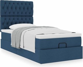 Osmanský postel s matrací modrá 90x200 cm textil 3313215