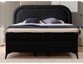 Černá boxspring postel s úložným prostorem 160x200 cm Ornes – Ropez