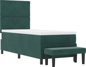 Postel s boxspringem s čelo Tmavě zelená 200 x 80 cm samet 3344543