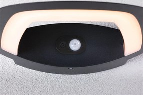 P 94839 LED venkovní nástěnné svítidlo Akena pohybové čidlo neláká hmyz IP44 243x254mm 2200K 10,8W 230V antracit hliník - PAULMANN