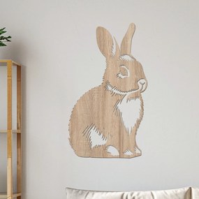 dřevo života Dřevěný obraz Králíka Zvolte rozměr (cm): 35x60, Zvolte barvu dekoru: Dub Sonoma