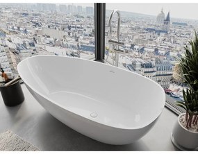 Mexen Imola, volně stojící vana z konglomerátu 160 x 81 cm, bílá lesklá, 57281608010