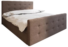 Manželská postel Boxspring 140 cm Milagros Comfort 1 (tmavě hnědá) (s matrací a úložným prostorem). 1056164