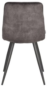 Antracitová sametová jídelní židle LABEL51 Tajla
