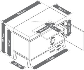 Tchibo - Lavice na sezení s úložným prostorem - barva: bílá