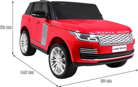 Ramiz Range Rover HSE lakované dětské auto pro 2 děti červené SUV + ovladač na dálkové ovládání + audio panel