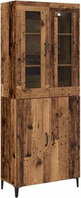 Vysoký bufet 2 ks Staré dřevo 69,5 x 34 x 180 cm 3394587
