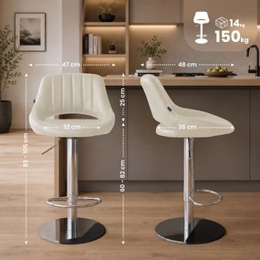 Barová židle HD Milet C umělá kůže – krémová
