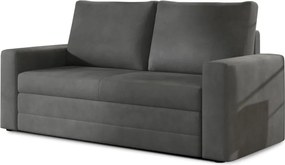 Tmavě šedá sametová rozkládací/s úložným prostorem pohovka 151 cm Wave – ELTAP