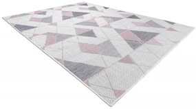 Dywany Łuszczów, Kusový koberec Sion Sisal Triangles B3006A ecru/pink – na ven i na doma, 80x150, růžová, chodba / předsíň