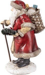 Vánoční dekorace socha Santa s nůší dárků - 14*12*20 cm