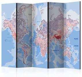 Paraván - Room divider - World map