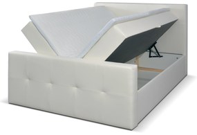 Manželská postel Boxspring 160 cm Annira (bílá). 1033220