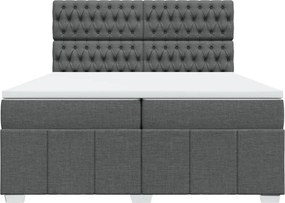 Box spring postel s matrací tmavě šedá 200x200 cm textil 3291783