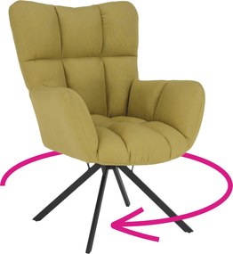 Designové otočné křeslo, pistáciová / černá, KOMODO
