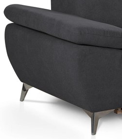 Rohová sedací souprava Gisele, antracitová látka, pravý roh