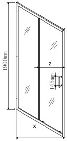 Sprchové dveře MEXEN APIA posuvné 90 cm
