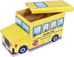 Skládací taburet / koš na hračky Školní autobus