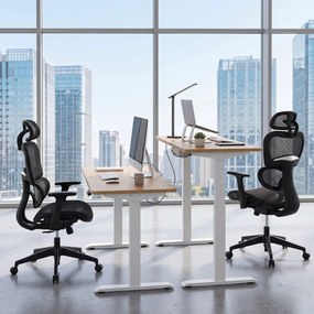 Costway Ergonomická kancelářská židle se síťovinou psacím stolem s nastavitelnou