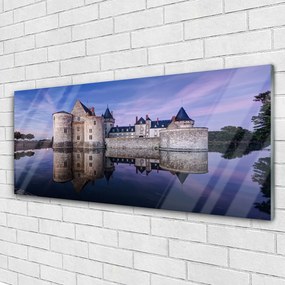 akrylový obraz Hrad Voda Architektura 125x50 cm