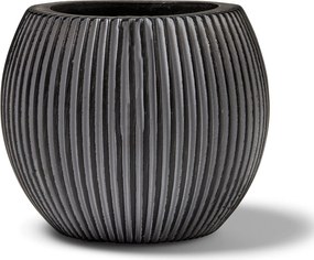 Capi Nature Groove Vase Ball Black Ø 12 cm / V 10 cm