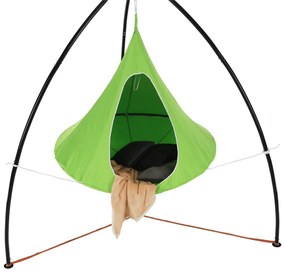 Závěsné houpací křeslo, zelená, KLORIN NEW BIG SIZE CACOON HAMMOCK