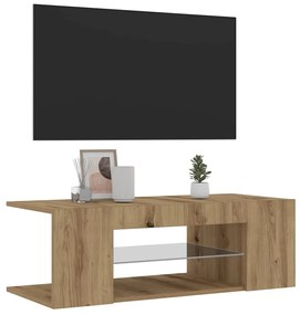 TV stolek s LED dub artisan 90 x 39 x 30 cm kompozitní dřevo