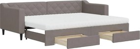 Válenda s přistýlkou a zásuvkami taupe 80 x 200 cm textil 3197478