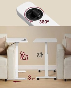 Výškově nastavitelný odkládací stolek Vasagle Elev 70 cm bílý