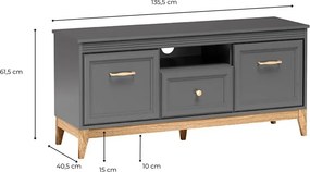 TERRA s | TV stolek TA-8 | 135,5 cm | šedá