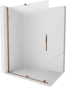Mexen Velar sprchová stěna posuvná Walk-in 160 x 200 cm, matné 8 mm, růžové zlato - 871-160-000-33-60
