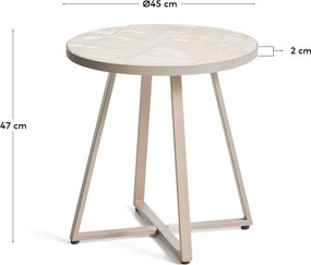 Kulatý zahradní stolek s keramickou deskou ø 45 cm Tella – Kave Home