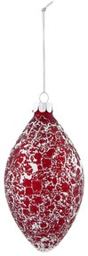 Červená vánoční koule šiška - Ø 7*12 cm