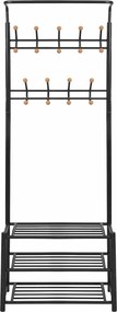 Věšák na oblečení s botníkem 68 x 32 x 182,5 cm černý 243726