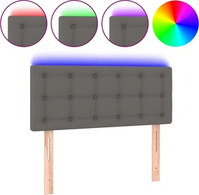 Čelo postele s LED šedé 90x5x78/88 cm umělá kůže 3121694