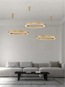 LED lustr Morbido 100 zlaté s dálkovým ovládáním