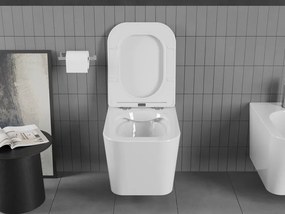 Mexen Teo WC mísa Rimless s pomalu klesající deskou slim, duroplast, bílý lesk - 30850600