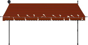 Ručně zatahovací markýza s LED světlem 350 cm oranžovo-hnědá 145881