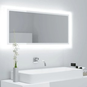 Petromila LED koupelnové zrcadlo bílé vysoký lesk 100x8,5x37 cm akrylové