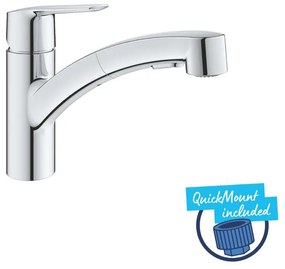 Grohe QuickFix Start - Dřezová baterie s výsuvnou sprškou, chrom 1012410000