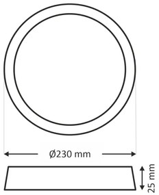 LED Stropní svítidlo LED/18W/230V 3000/4000/6500K pr. 23 cm bílá