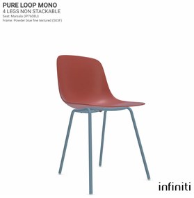 Židle Pure Loop Mono - nestohovatelná Barva kovové konstrukce: Powder blue 503F, Barva sedáku a opěradla z recyklovaného plastu: Marsala IP7608U