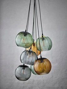 Hnědé skleněné LED závěsné svítidlo ø 23 cm Sybia – Bloomingville