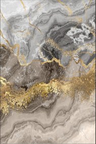 Koberec Marble 160x230 cm šedý/zlatý