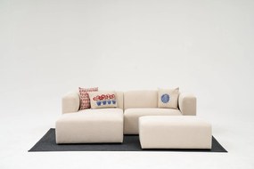 Hanah Home Rohová pohovka LINDEN MINI levá krémová
