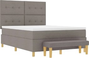 Postel s boxspringem s čelo Taupe 140 x 200 cm textil 3344307